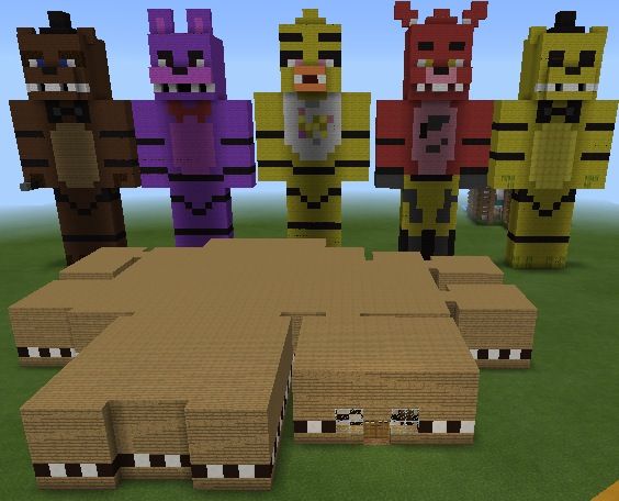 Five Nights At Freddys Minecraft Statues Minecraft Building Fnaf