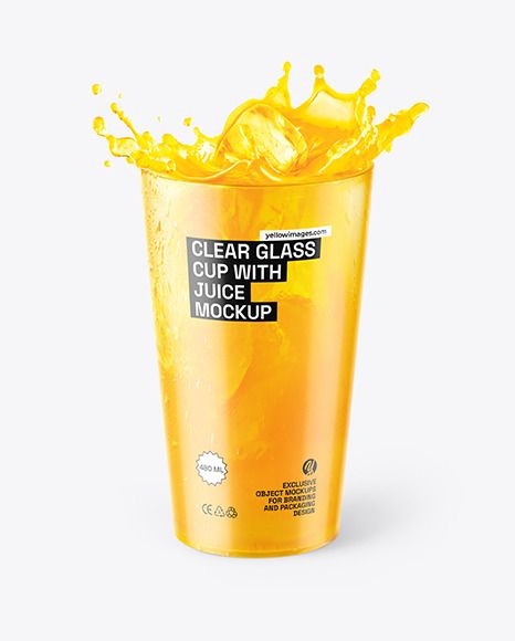 Clear Glass Cup With Orange Juice Mockup Carrot Juice Glass Cup Fresh Organic Juice