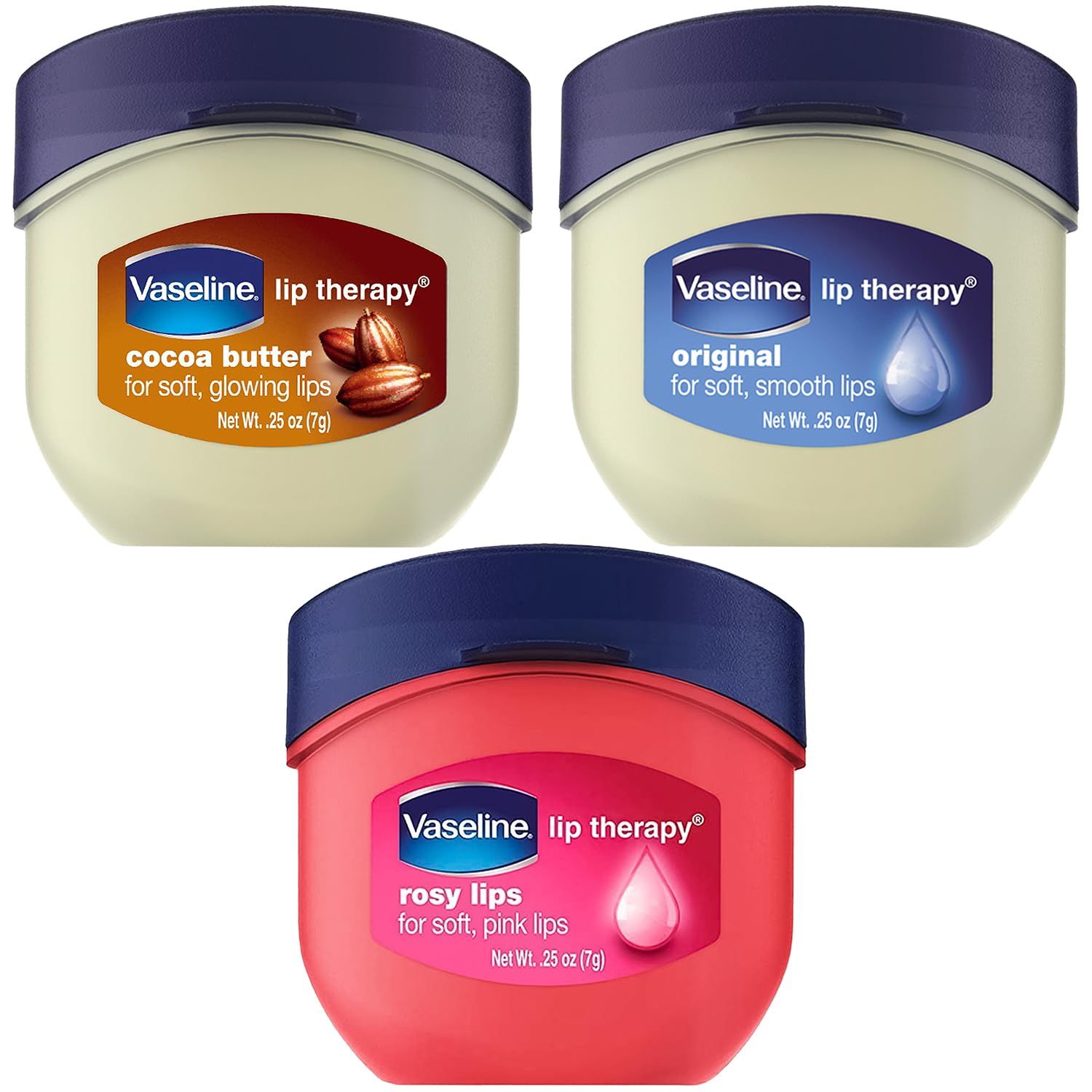 Vaseline Lip Therapy Variety 3-Pack – Original, Rosy Lips, Cocoa Butter ... Vaseline Lip Therapy Variety 3-Pack – Original, Rosy Lips, Cocoa Butter ...