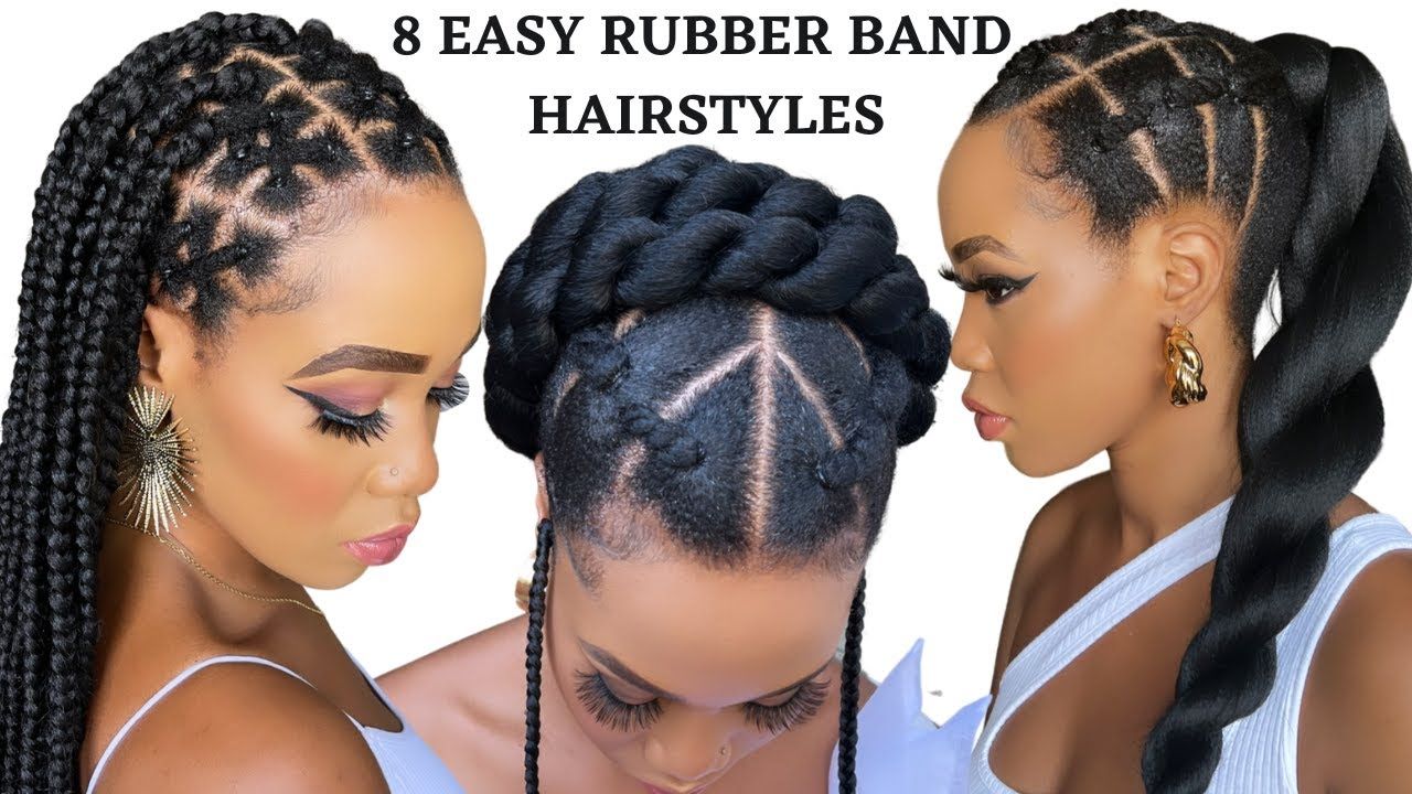 π₯8 Quick And Easy Rubber Band Hairstyles On Natural Hair Tutorials