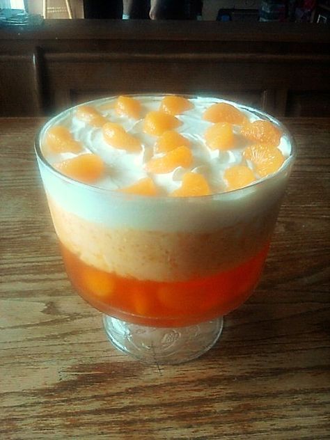 Creamsicle Jello Salad Three Layers Of Yum Orange Jello With Mandarin Oranges Followed By