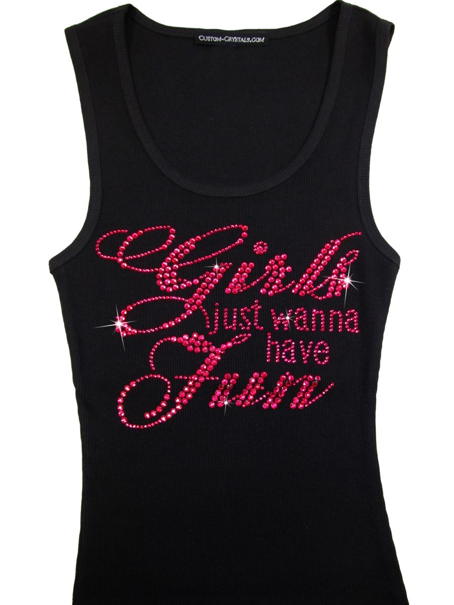 Rhinestone Girls Just Wanna Have Fun Tank Or Tee Bachelorette Party T
