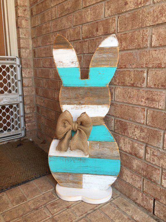 Standing Easter Wood Bunny Bunny 31 Inch Only Farmhouse Etsy Easter Wood Crafts Easter