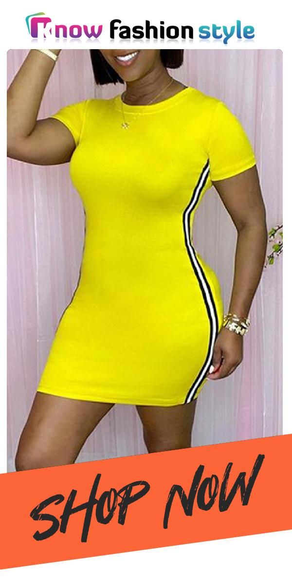 Yellow Fashion Casual Solid Patchwork O Neck Short Sleeve Dress Pink
