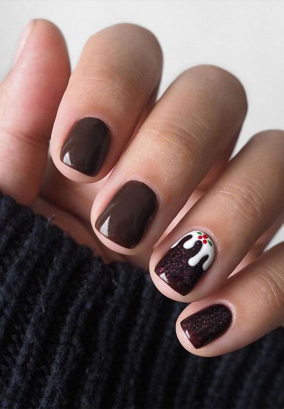 32 Prettiest Autumn 2022 Nail Trends To Try Now Chocolate Swirl French