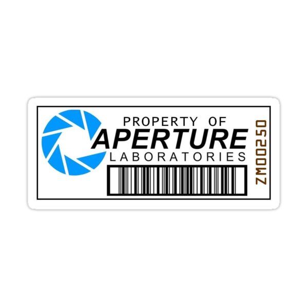 Portal Property Of Aperture Laboratories Logo Sticker By Karamacchiato Aperture Science