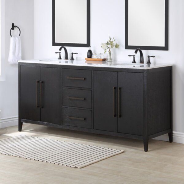 Colchique 72 Double Bathroom Vanity With Marble Top 72 Inch Bathroom