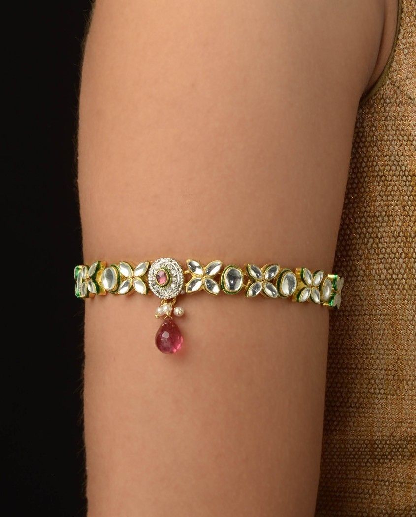 Simple Kundan Armlet Traditional Jewelry Boho Bridal Jewelry Bridal Jewelry