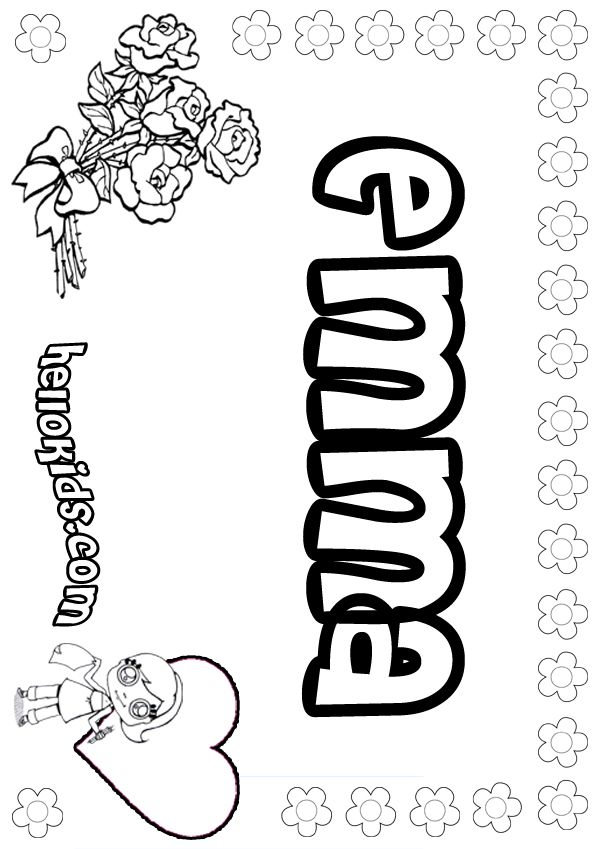 Emma Name Coloring Sheets Coloring Pages