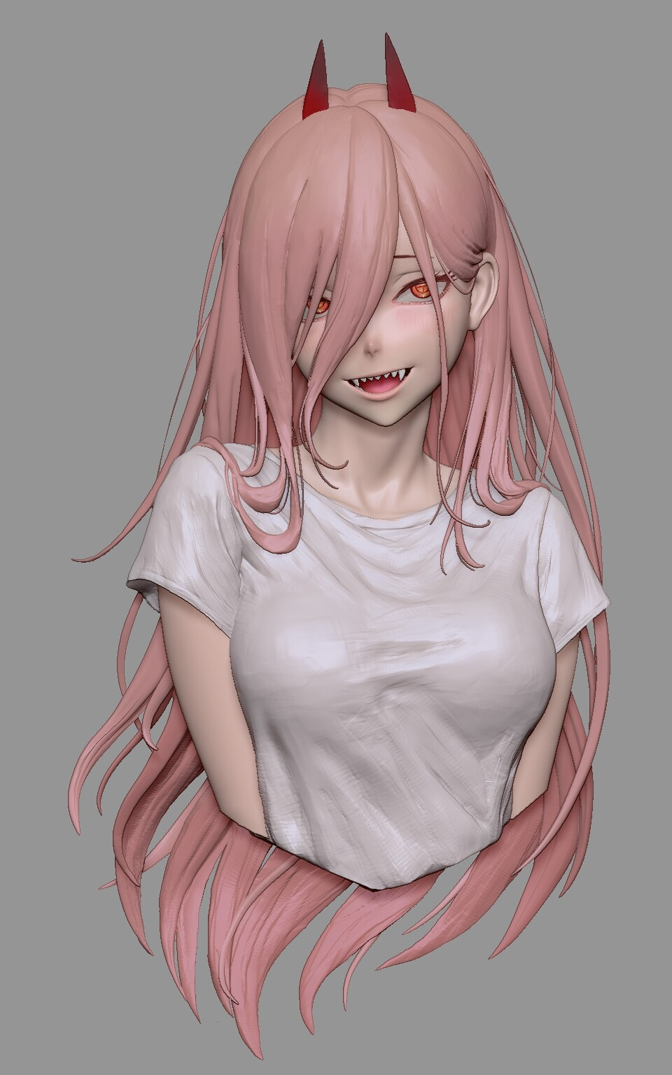Chainsaw Man Xiao Xing Blender Character Modeling Anime Guys Shirtless Zbrush