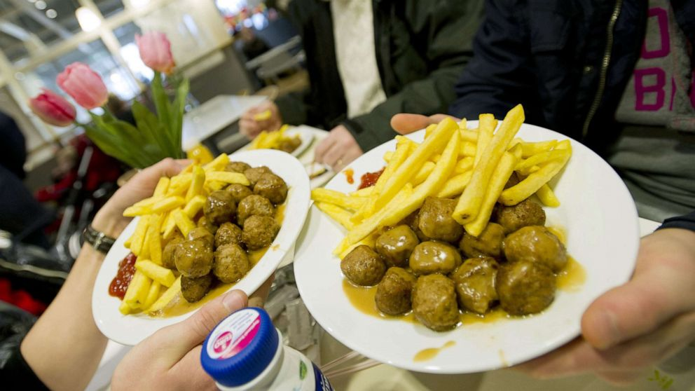 Photo Meat Balls Are Served In A Restaurant Of Ikea In Amsterdam