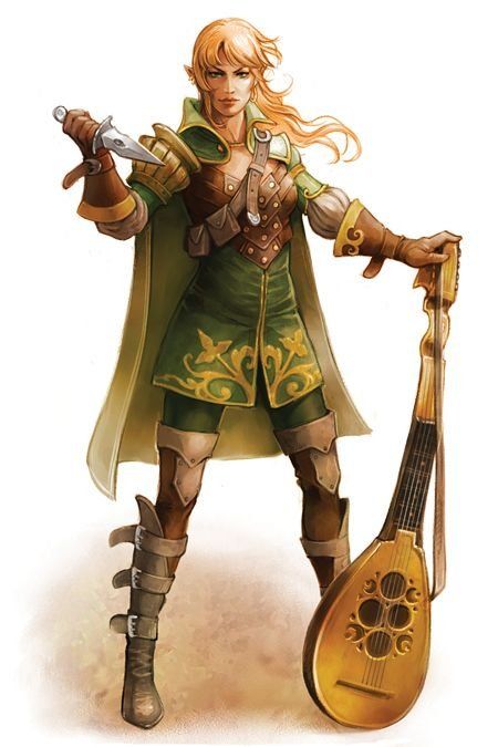 Female Half Elf Bard Personnages Féminins Guerrières Jdr