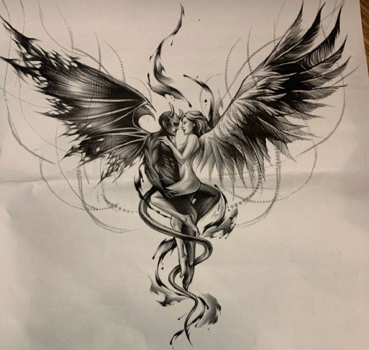 Dark Angel Tattoo Design For Women