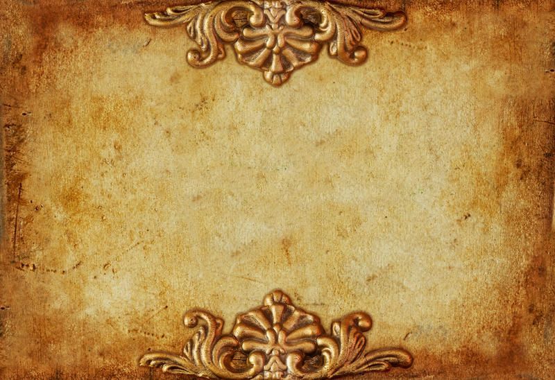 Vintage Paper Background With Gold Ornaments