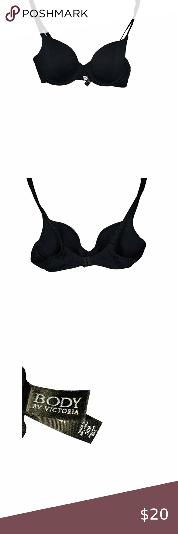 Body By Victorias Shaping Demi Black Bra Sz 36b Black Bra Black Victoria