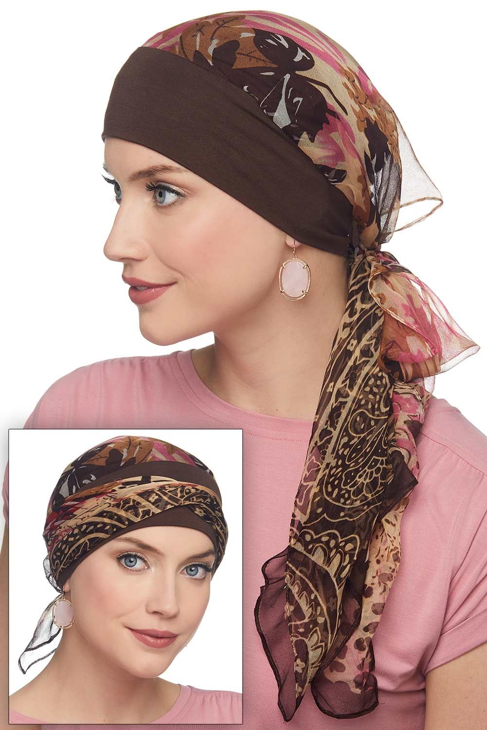 Lanie Pre Tied Scarf Cap Ready Tie Head Scarves Chemo Head Scarf