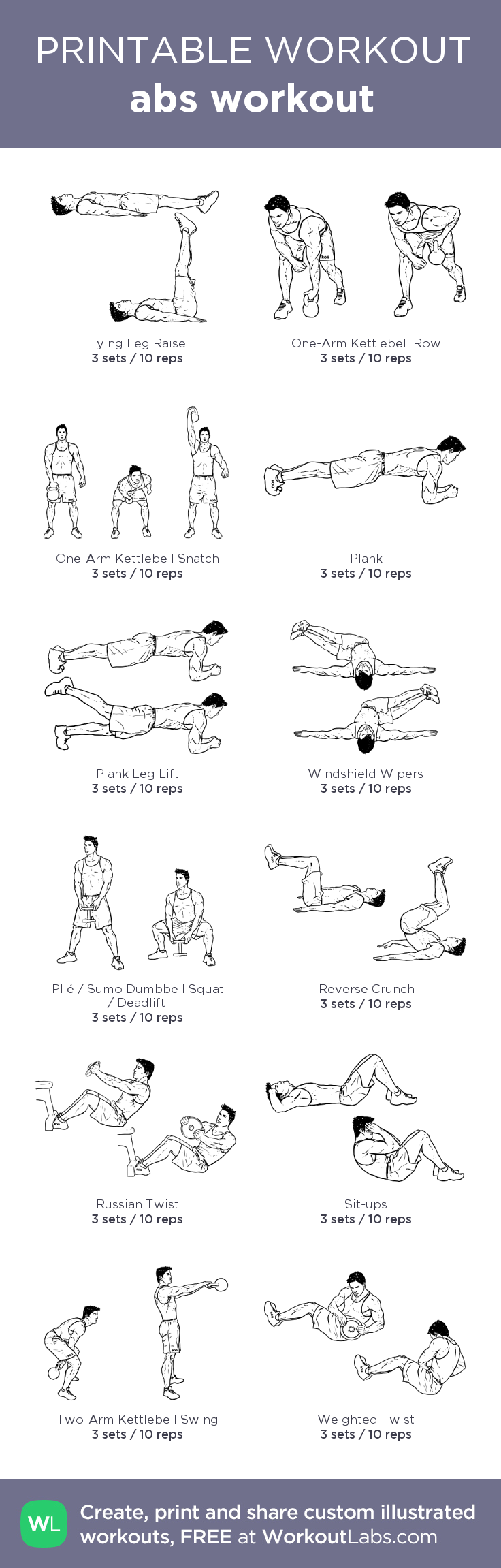 Abs Workout My Custom Printable Workout By Workoutlabs Workoutlabs