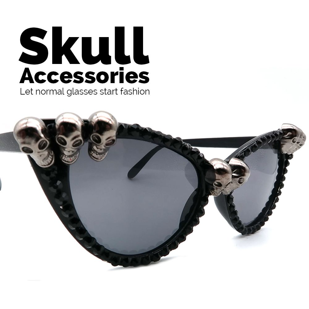 Cool Sunglasses Cat Eye Sunglasses Sunglasses Women Rhinestone Halloween Skull Accessories