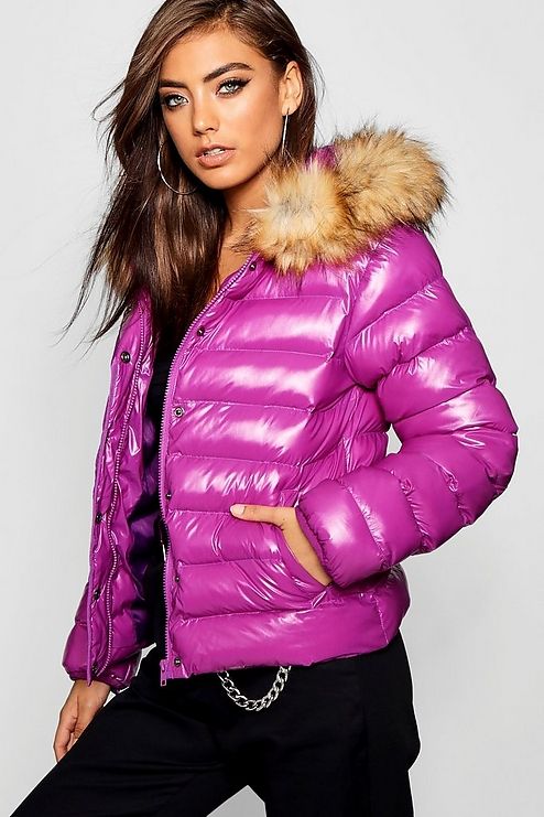 Metallic Longline Puffer Jacket Ropa Linda Ropa Moda
