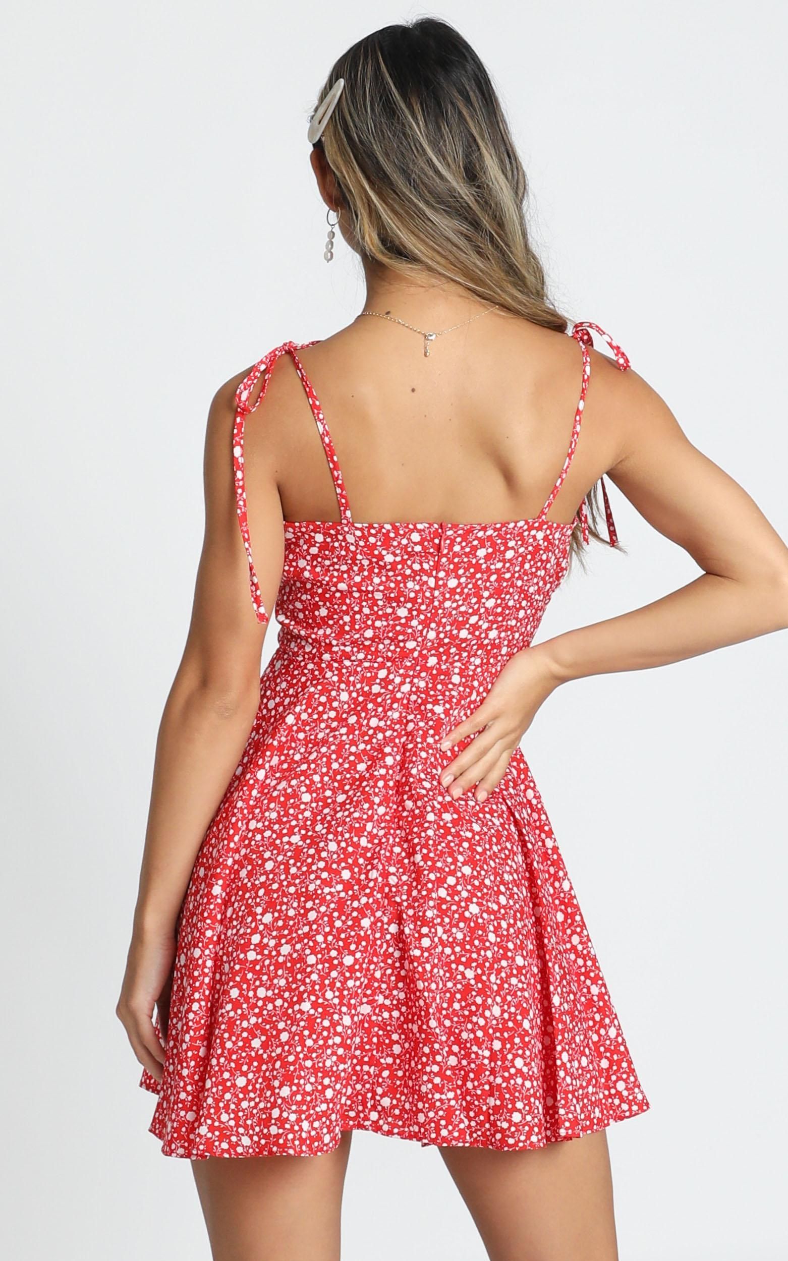 Summer Jam Dress In Red Floral Print Showpo Cute Spring Outfits Cute