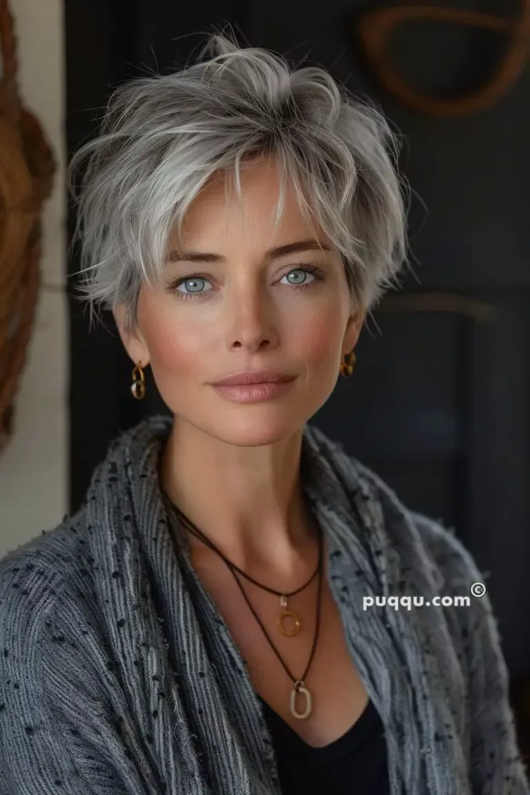 Stunning Pixie Haircuts To Rock Your Gray Hair Puqqu Short Silver Hair Messy Short Hair