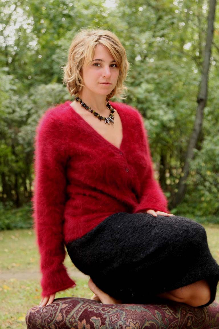 Angora Jumper Sweater Hand Knitted Sweaters Red Sweaters Cardigans Mantel Mohair Jumpers