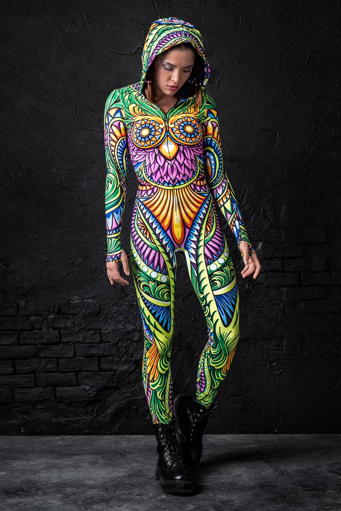 Psy Birdy Fit Onesie Rave Bodysuit Rave Outfits Psychedelic Clothing