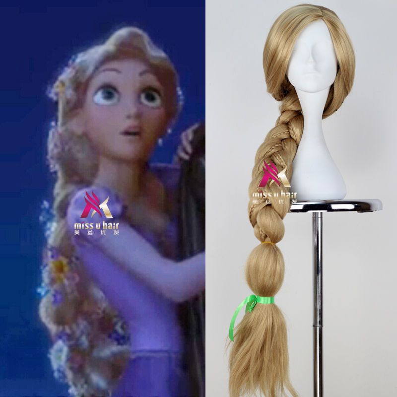 Disney Movie Tangled Princess Rapunzel Wig Super Long Braid Cosplay Costume Wig Cosplay