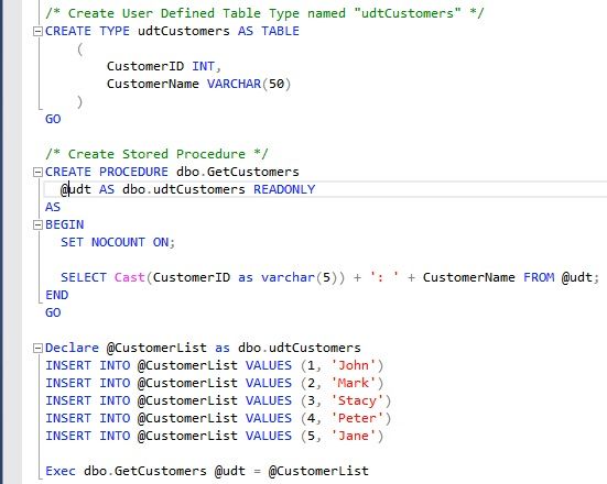 How To Pass Array Or List To Stored Procedure Sql Server Procedure List