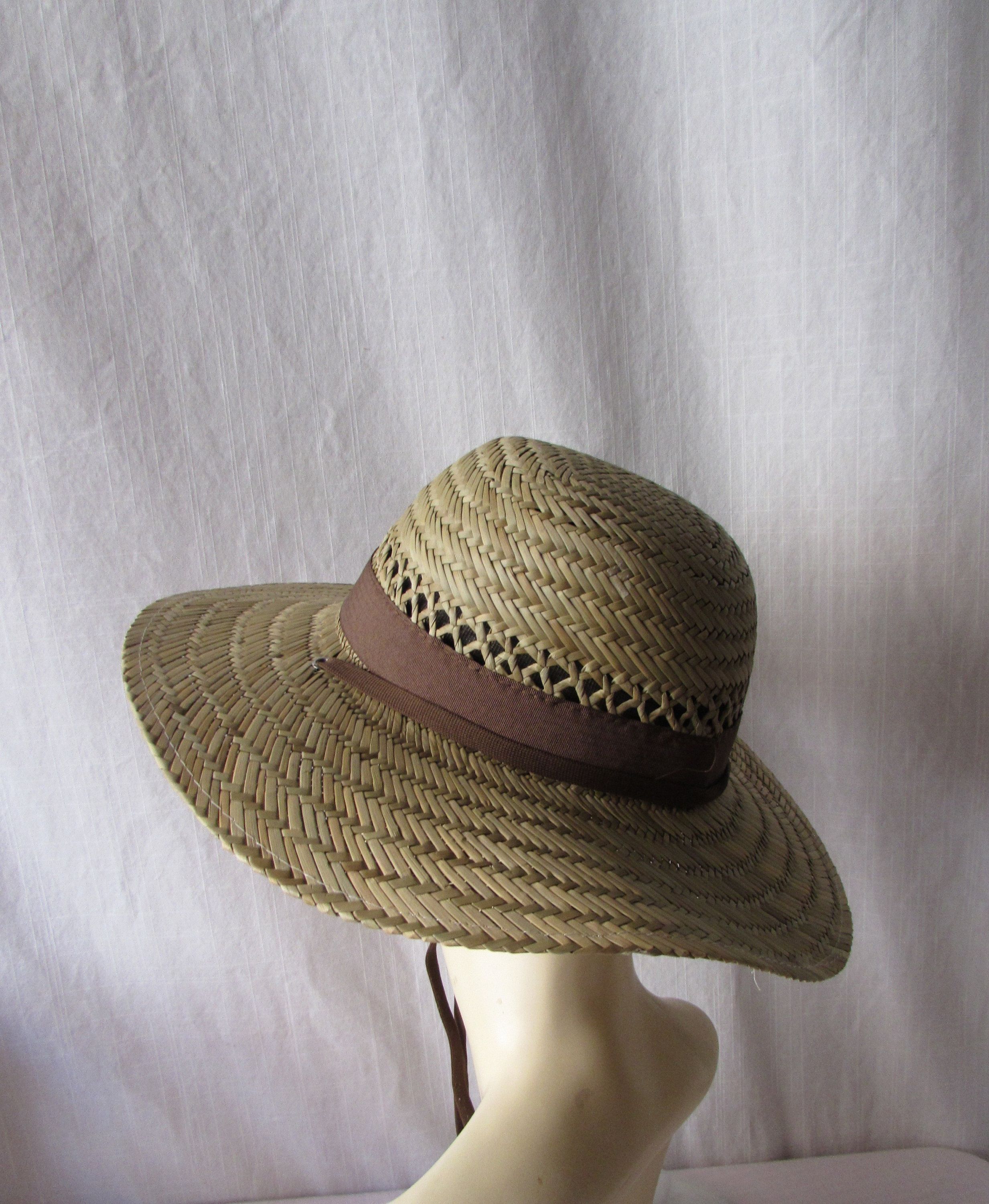 Straw Hat Chin Strap Outdoor Sun Boating Camping Unisex Shade Beach
