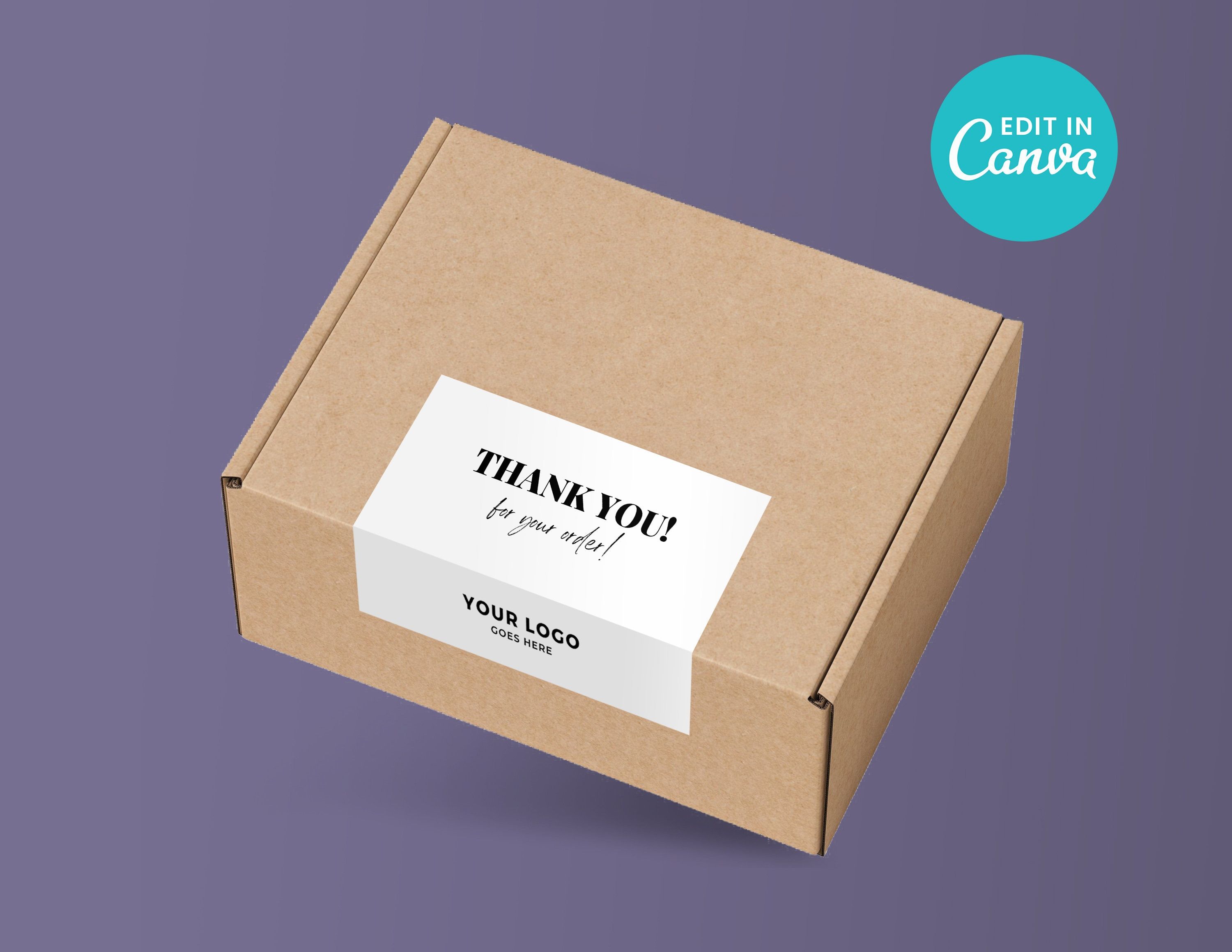 Box Seal Label Template Editable Packaging Seal Sticker Minimalist Box