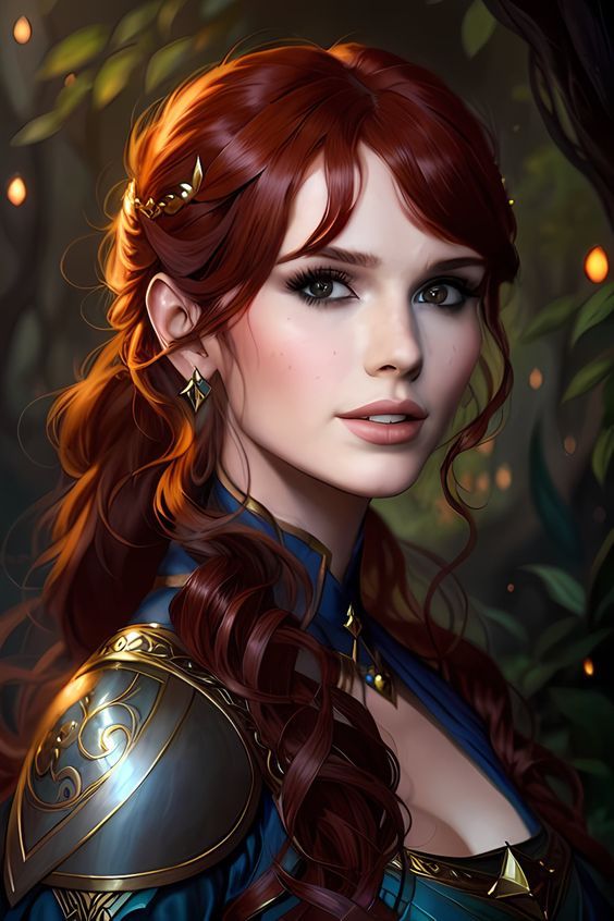 Red Hair Elf Red Hair Green Eyes Dark Red Hair Fantasy Witch Fantasy Female Warrior Female