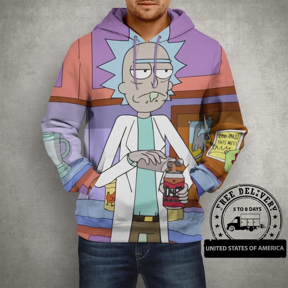 Anime Rick And Morty Purple Hoodie 3d Printed Pullover Hoodie Free
