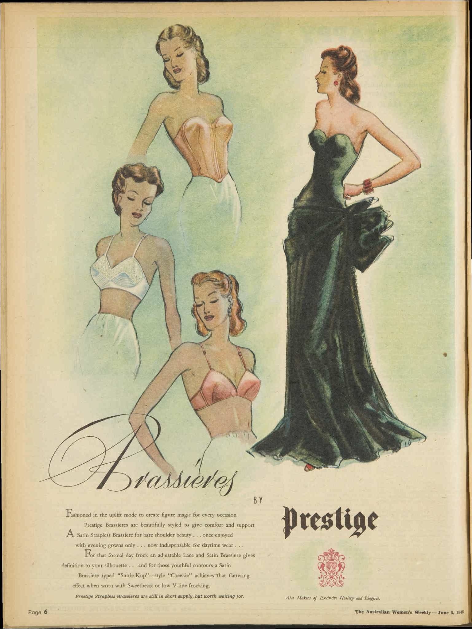 1948 Advertisement For Prestige Brassieres Brassiere The Prestige