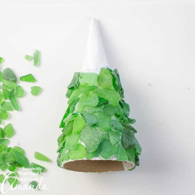 Diy Seaglass Christmas Tree Sea Glass Crafts Glass Christmas Tree Sea Glass Diy