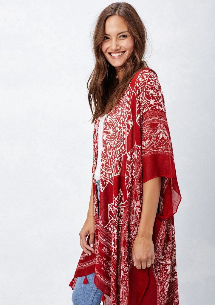 White Sheer Bohemian Kimono Beach Cover Up Lovestitch Boho Kimono Beach Kimono Casual Boho