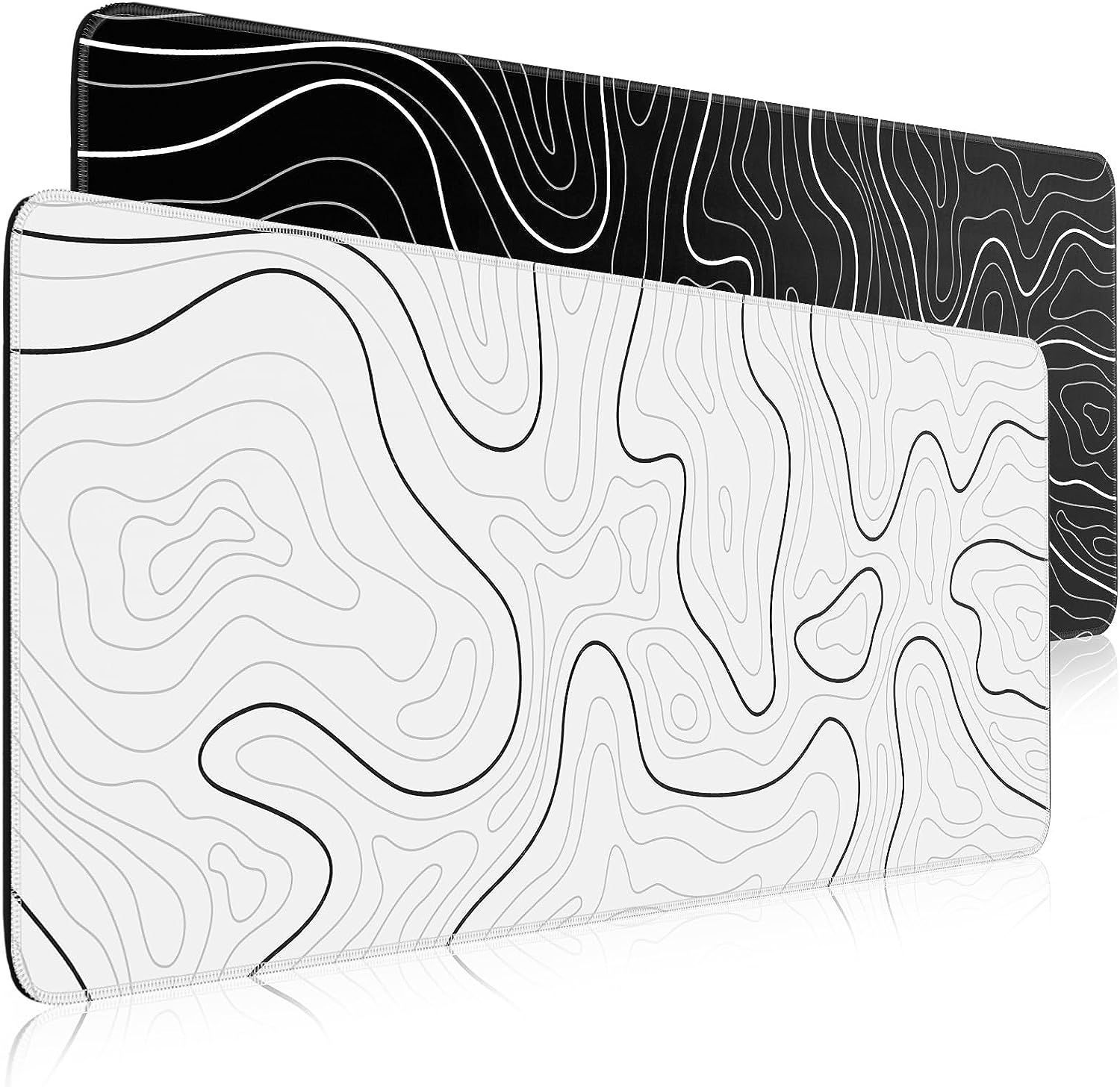 Mouse Pad Gaming Keyboard Pad 315 X 118in Topographic Mouse Pad Black And White Mouse Mat For