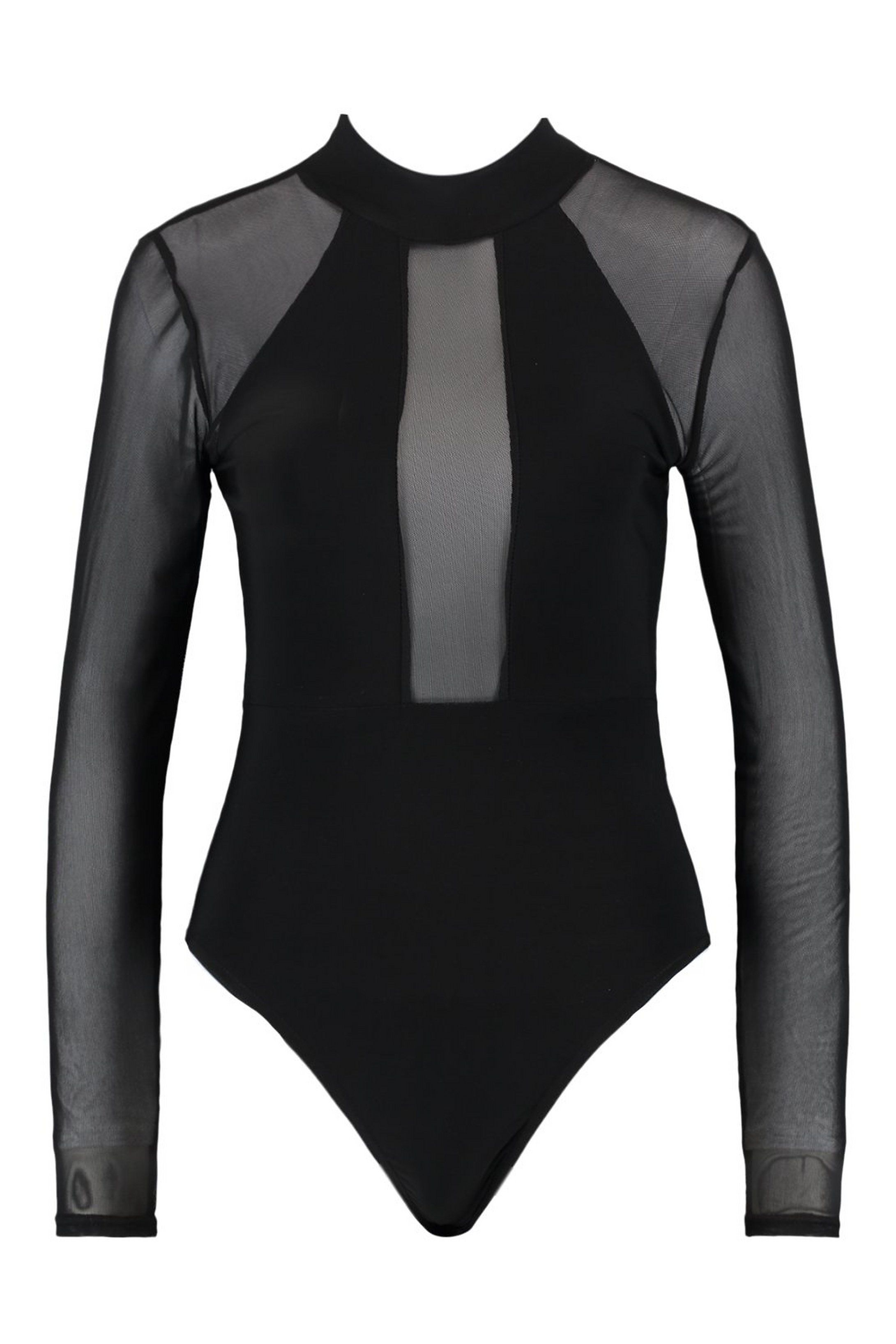 Mesh Panelled High Neck Bodysuit Boohoo High Neck Bodysuit Bodysuit Fashion Bodysuit