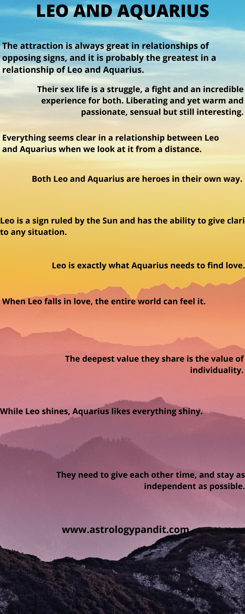 The Combination Of Leo Love Compatibility And Aquarius Is Impulsive And
