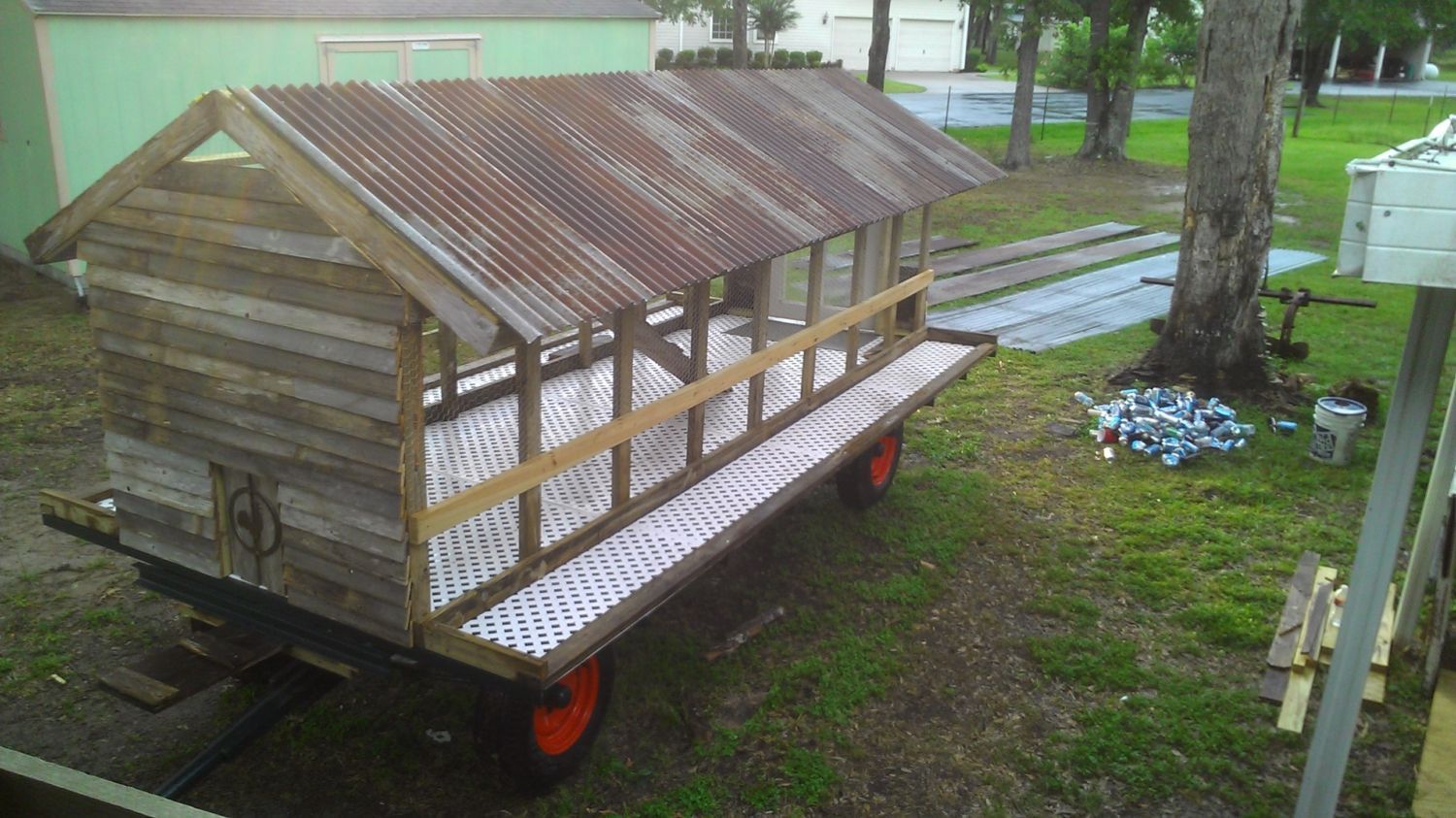 An Old Corn Wagon Chickens Backyard Chicken Coop Mobile Chicken Coop