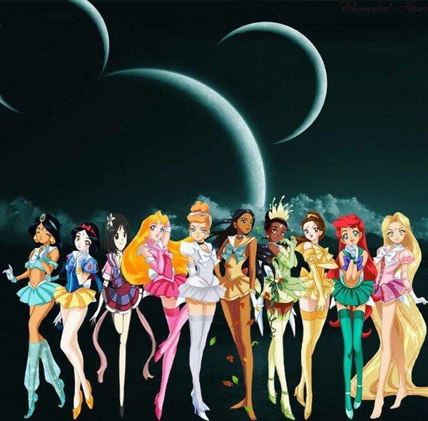 Sailor Disney Princess Via Facebook Диснеевские темы Disney Princess рисунки Воины в матросках