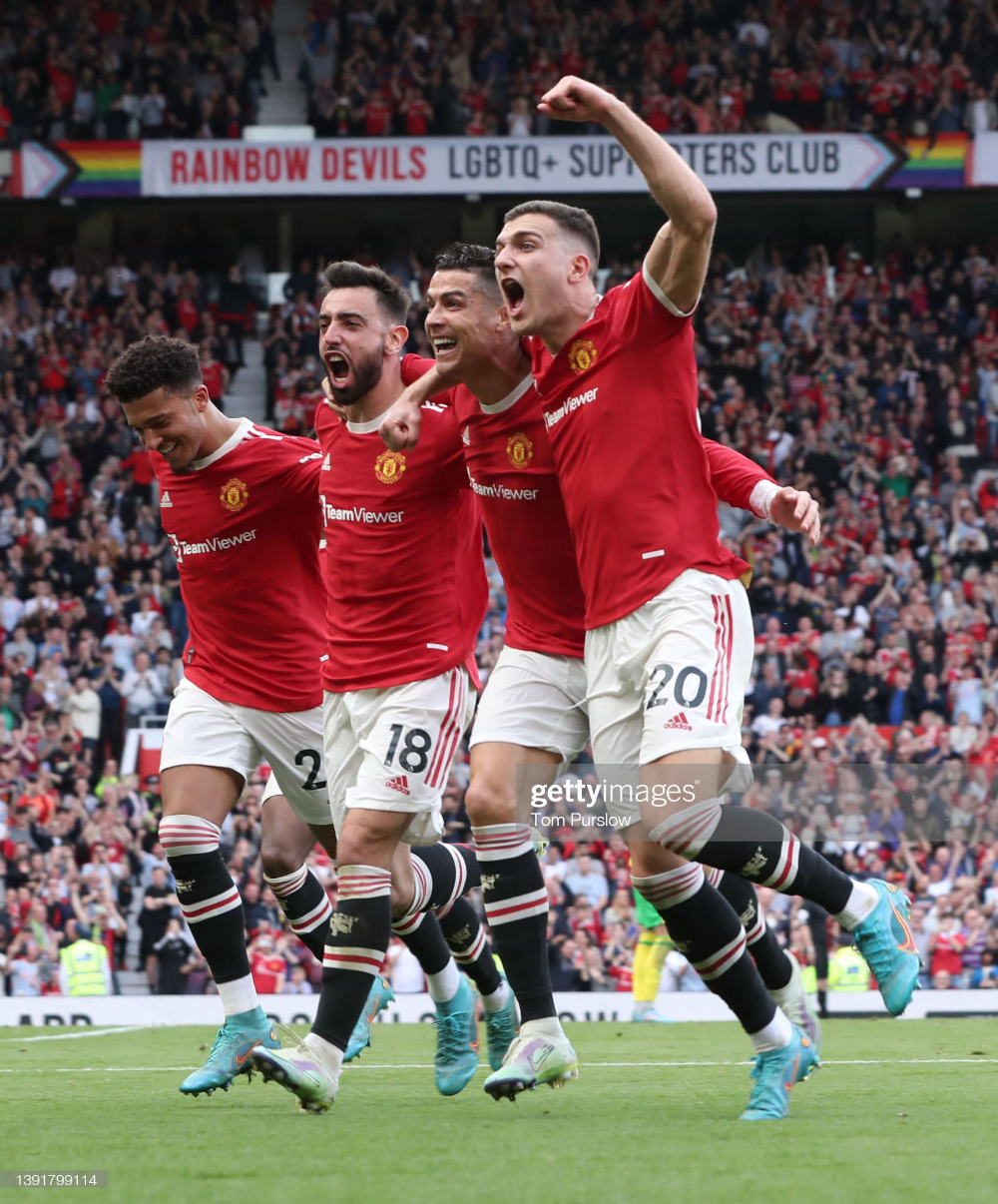 Cristiano Ronaldo Of Manchester United Celebrates Scoring Their Third