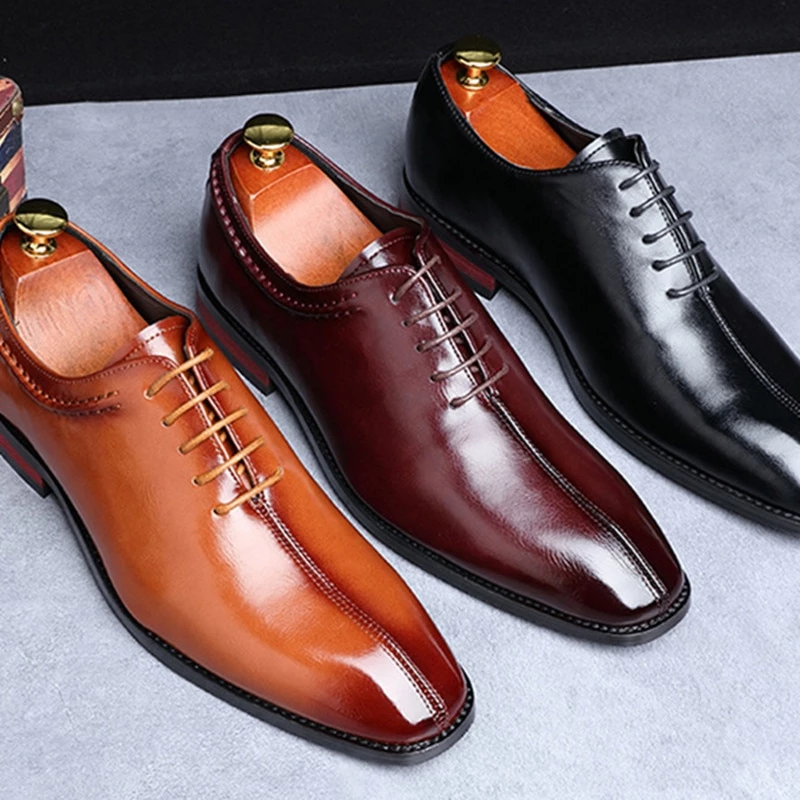 Fashion British Style Leather Shoes Man Breathable Pointed Toe Mencasual Men Shoes Leather