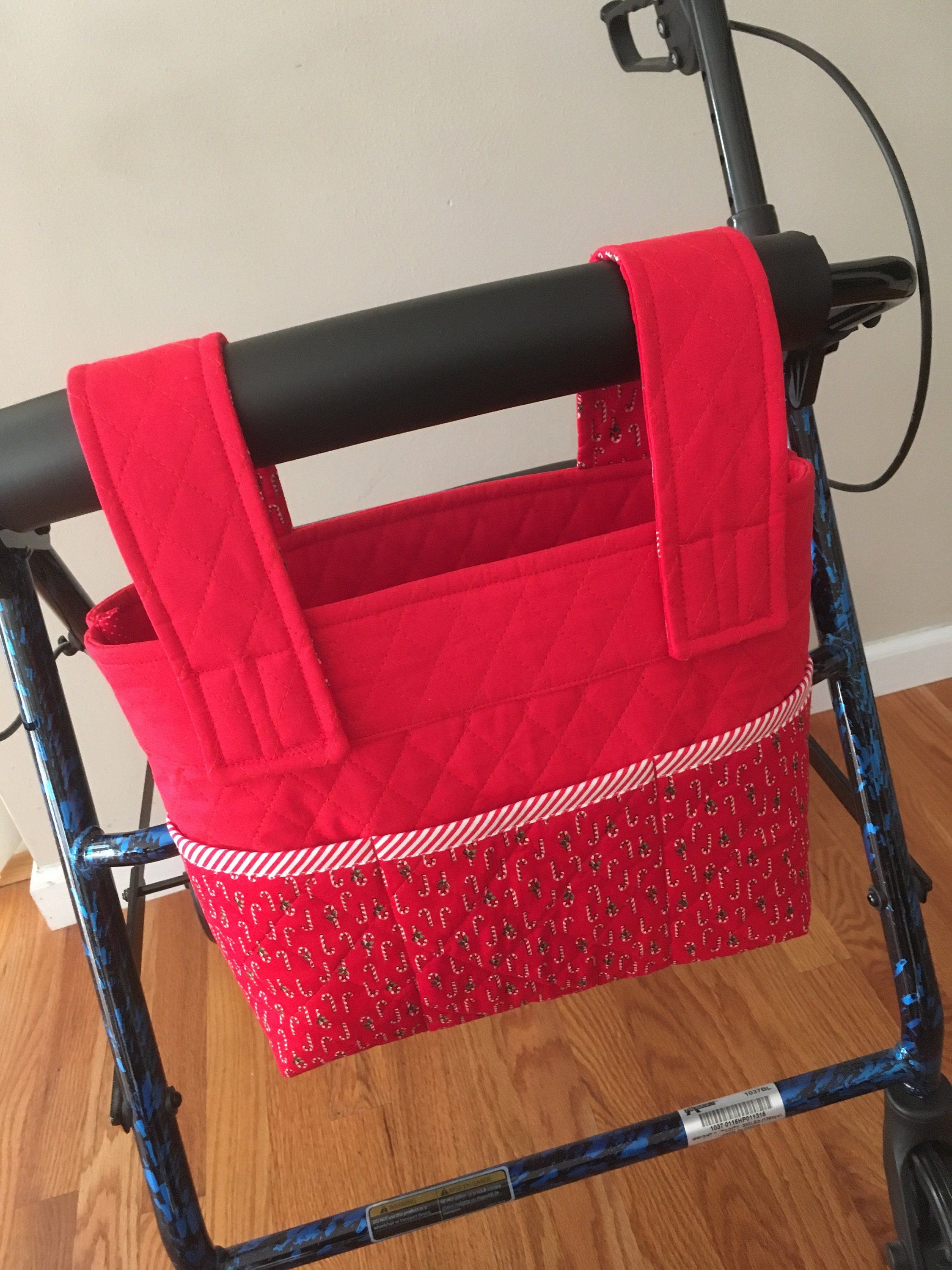 Rollator Walker Bag Holiday Candy Cane Miniatures For A Etsy Walker Bag Bags Wheelchair Bags