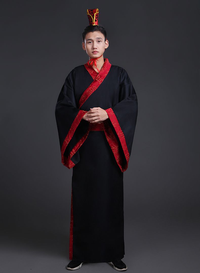 Multicolor Long Robe For Men Chinese Traditional Costume Male Hanfu Captain Cloth Dynasty