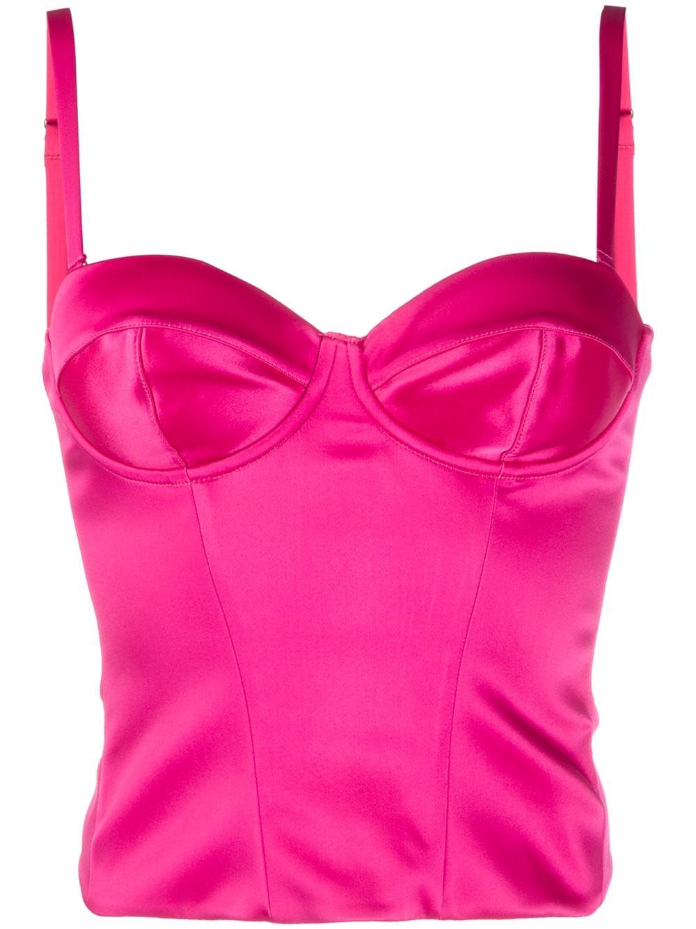 Parosh Fitted Satin Bustier Top Pink Black Friday Promotions Bustier Top Cute Tops