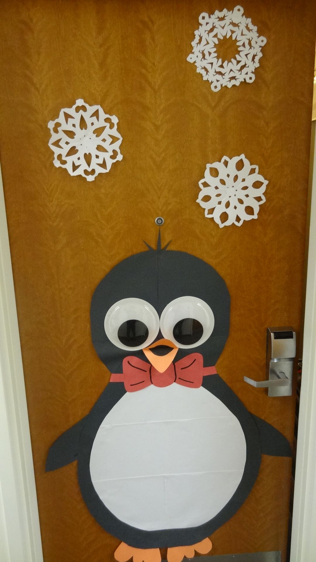 Cute Holiday Decoration For My Dorm Door I Made With Large Googly Eyes