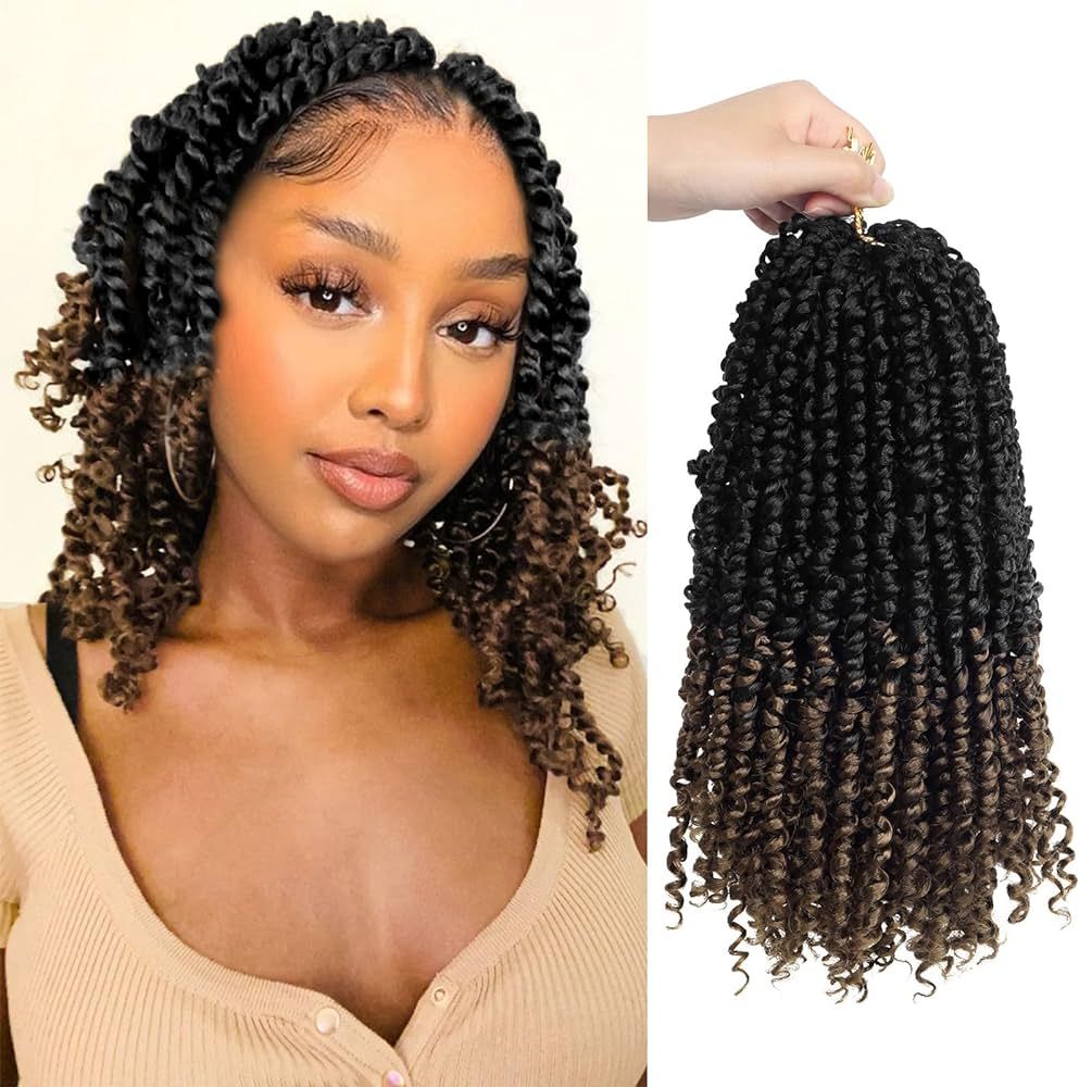 Bileaf Crochet Passion Twist Hair Pre Looped 8 Packs Short Twist