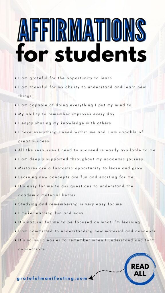 Positive affirmations for students – Artofit Positive affirmations for students – Artofit