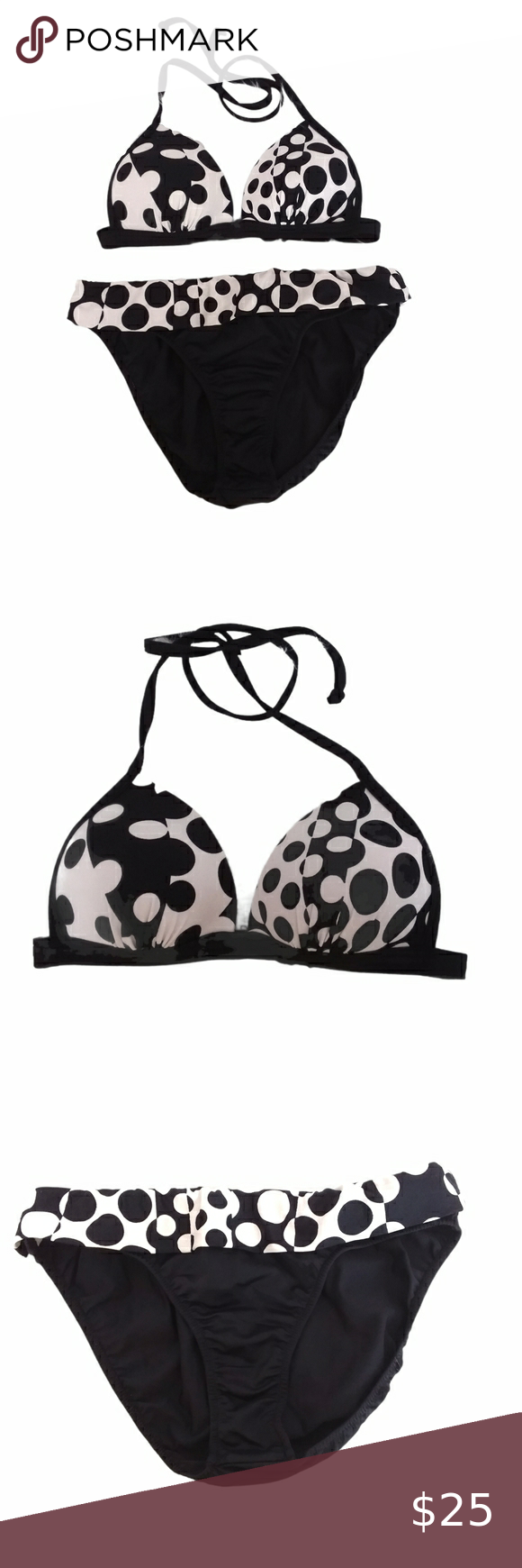Venus Black And White Polka Dot Bikini White Polka Dot Polka Dots Polka